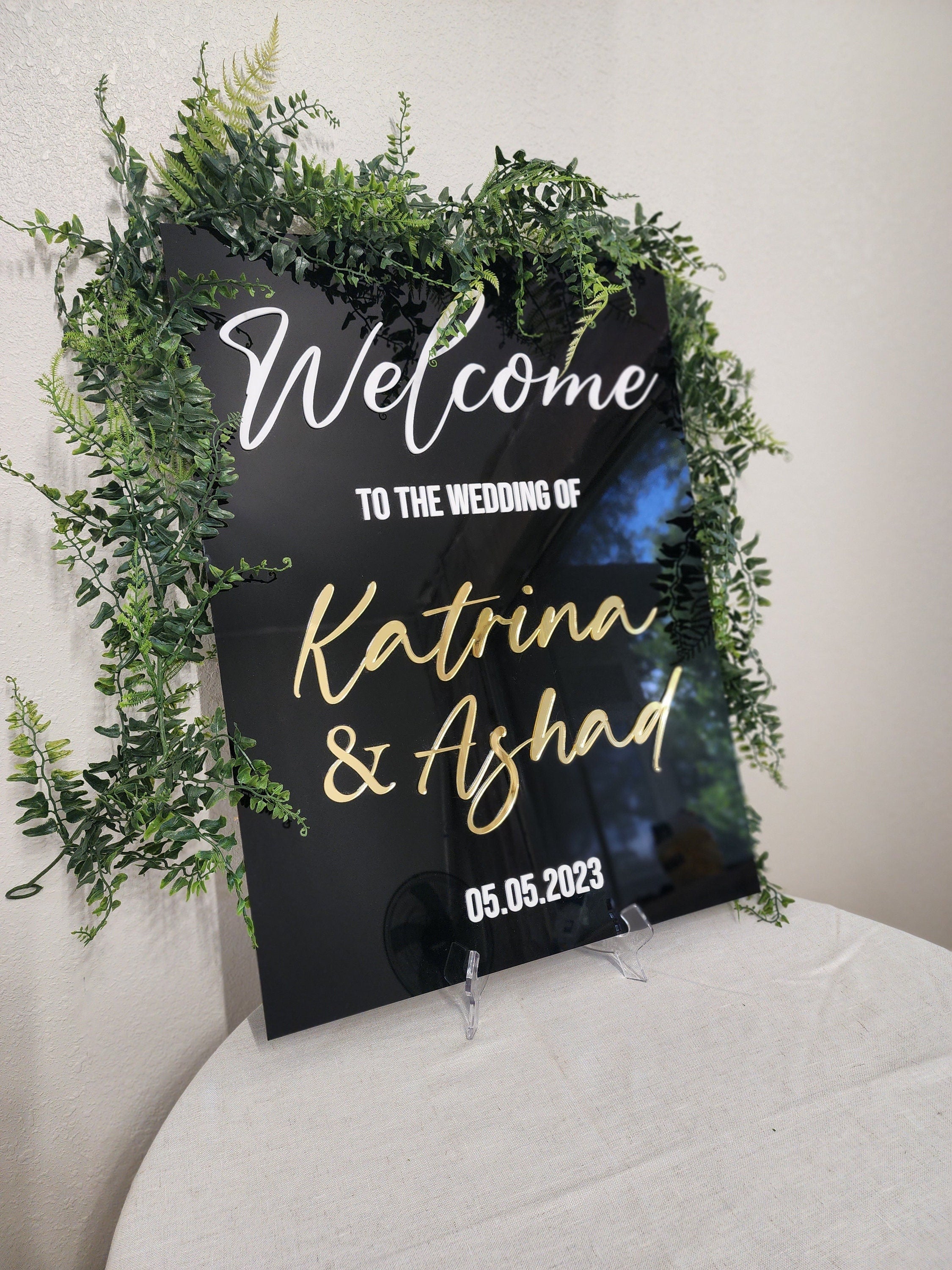 Large Welcome Wedding Acrylic Sign with raised 3-D Lettering – A ...